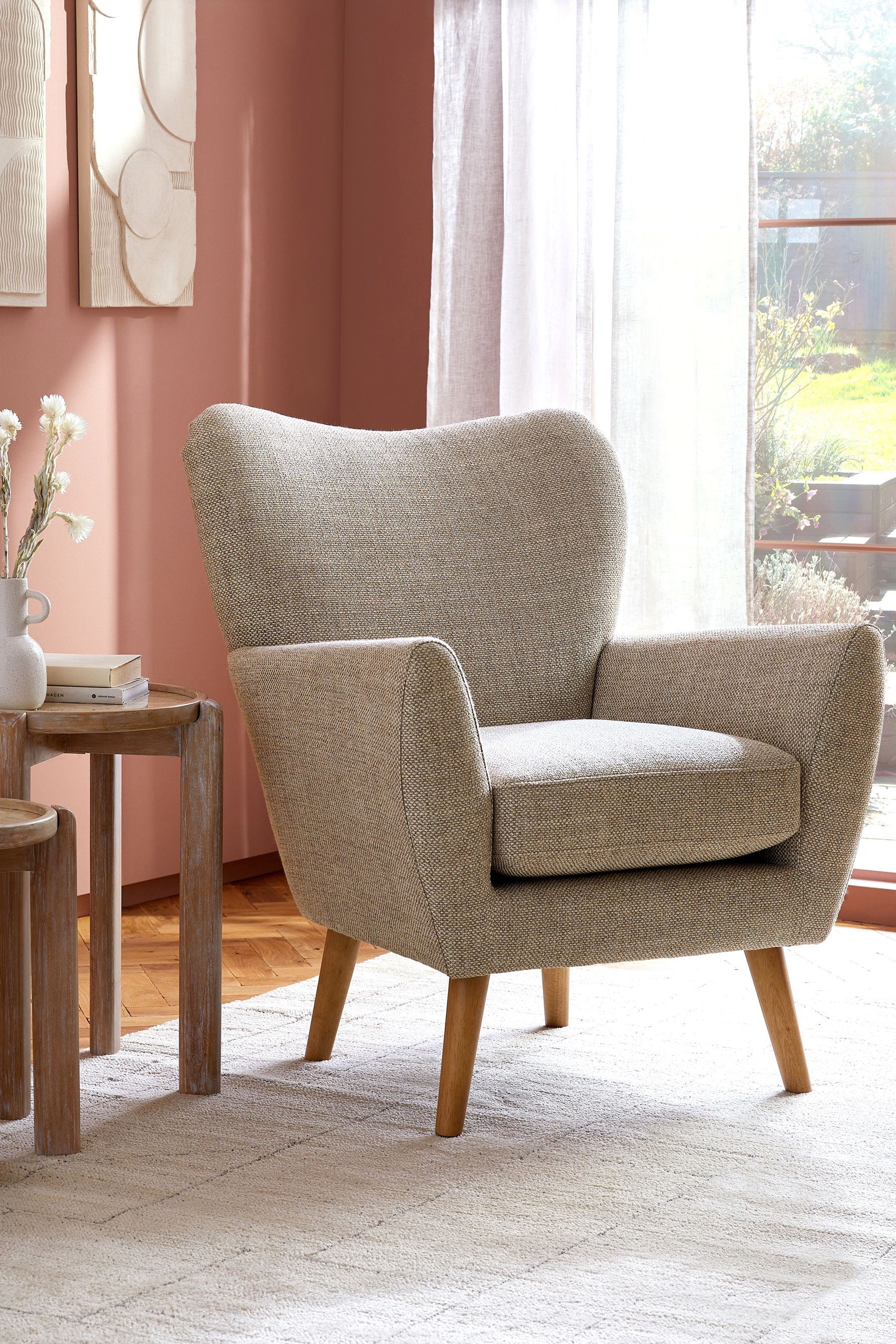 Buy Chunky Weave Mid Natural Wilson II Highback Armchair from the Next ...
