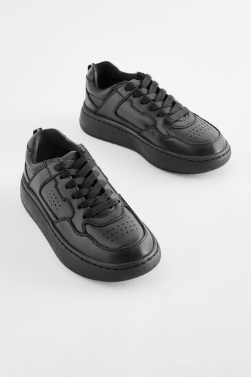 Buy Black Standard Fit (F) School Leather Lace Up Shoes from the Next ...
