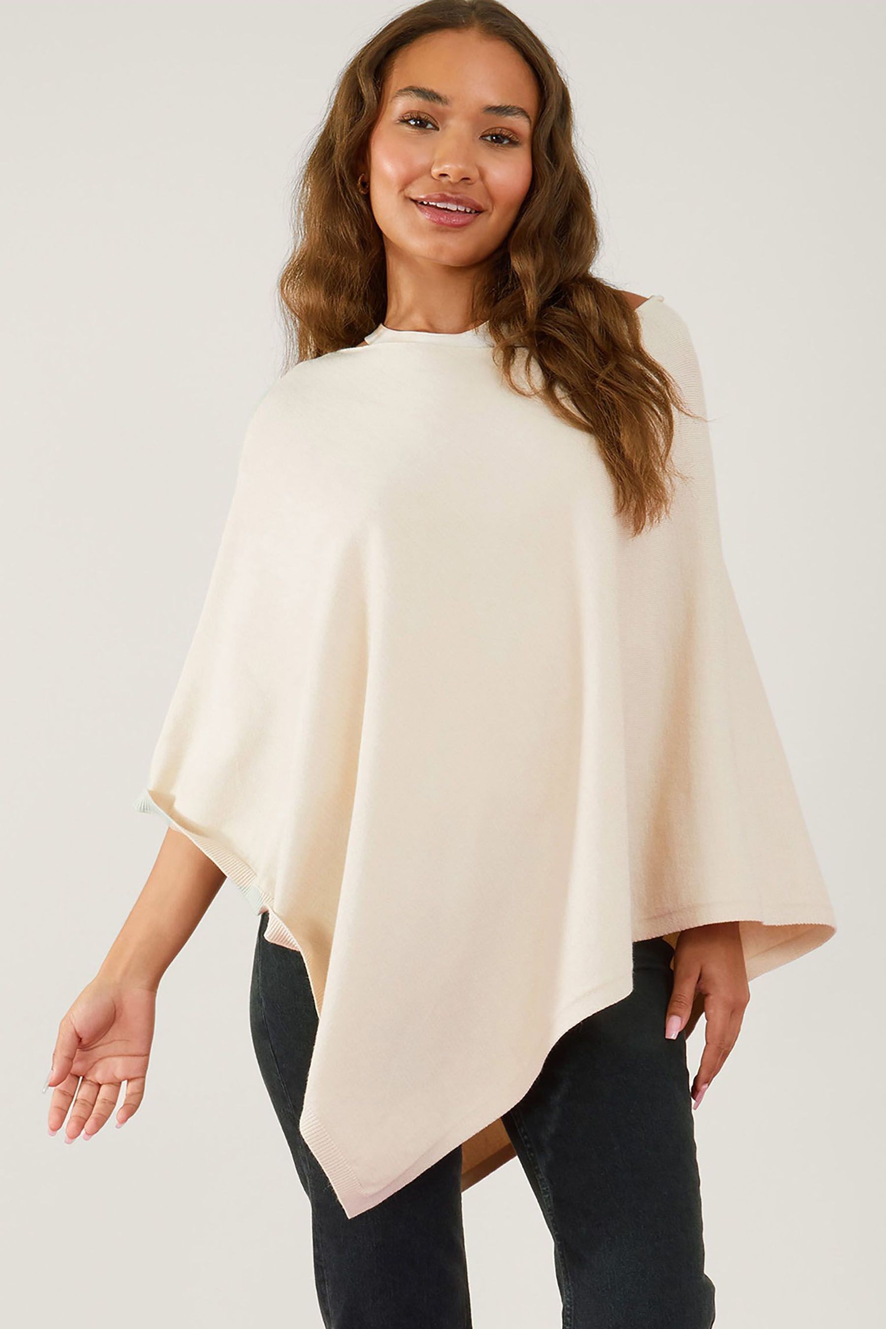 Buy Accessorize Cream Knit Poncho from the Next UK online shop