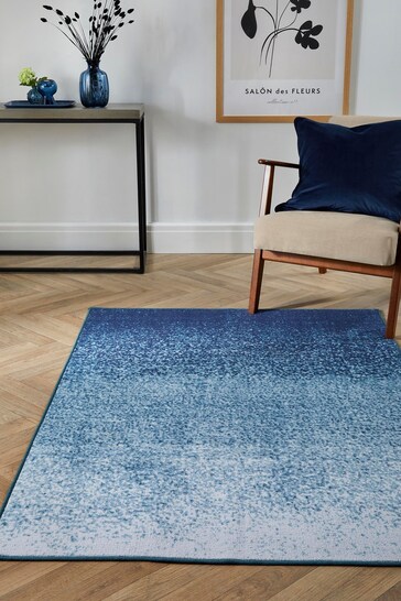 Buy Fusion Blue Lex Washable Rug from the Next UK online shop