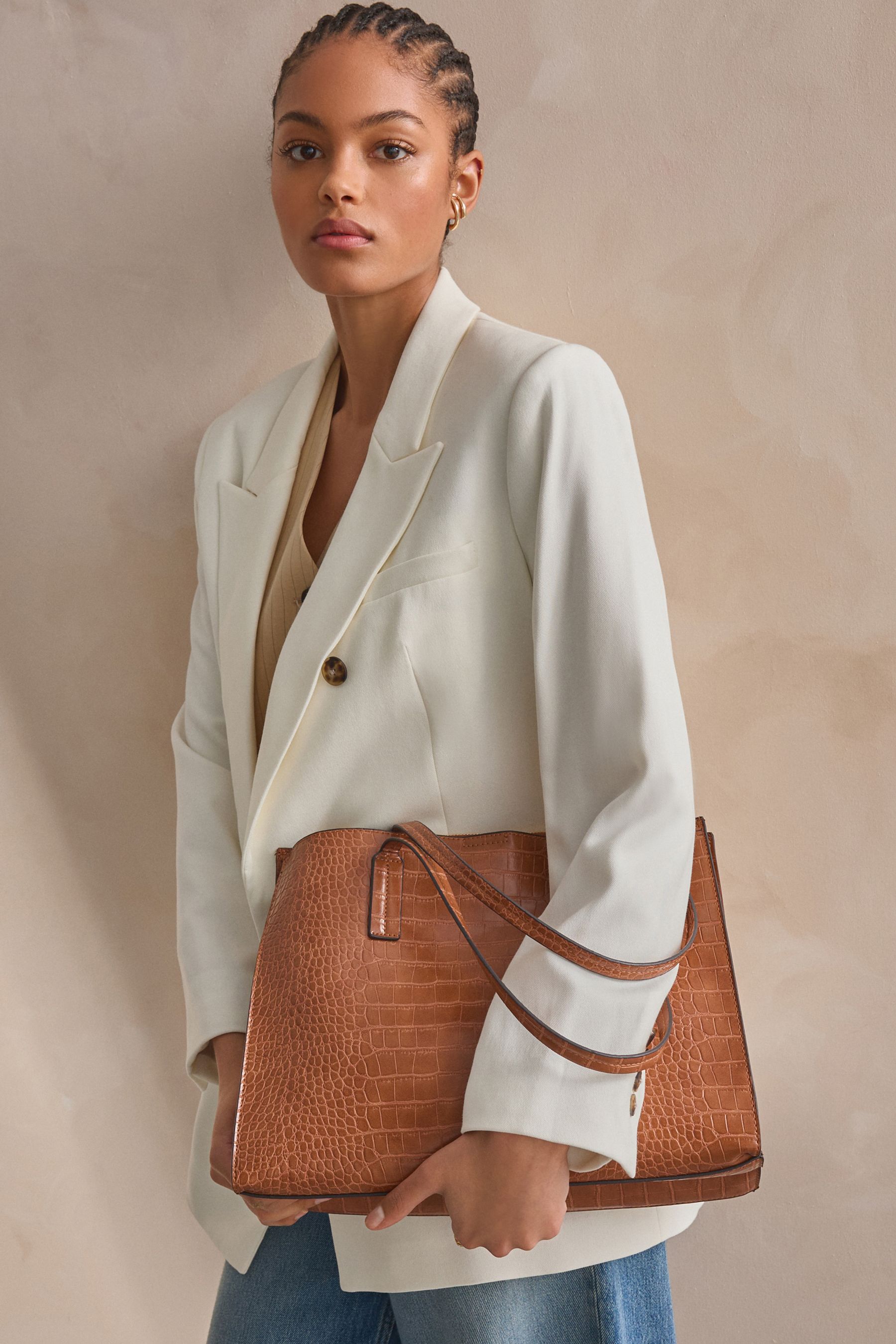 Buy Tan Brown Formal Open Tote Bag from the Next UK online shop