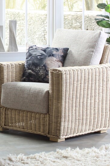 Buy Desser Blush Pink Tweed Burford Natural Rattan Conservatory ...