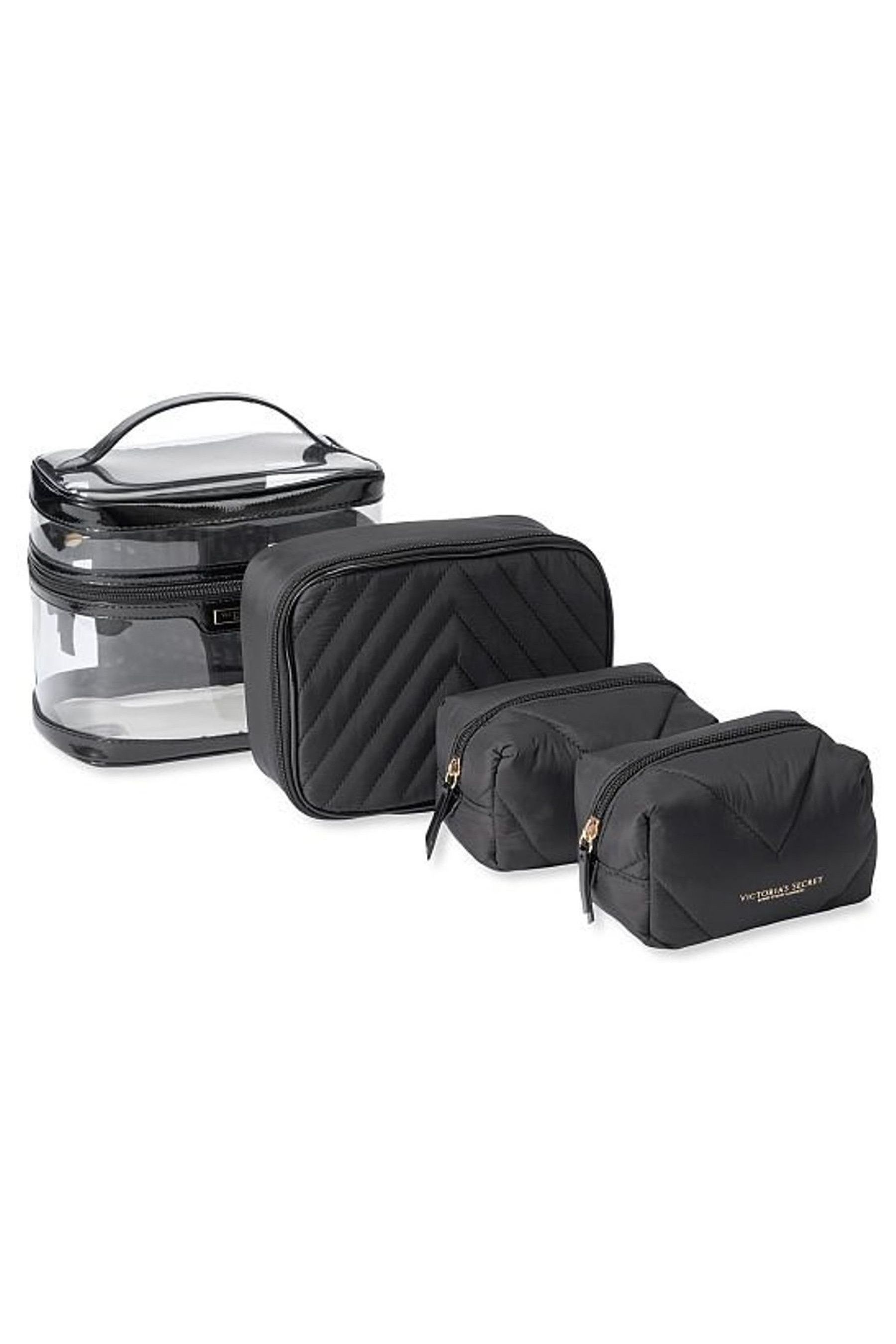 Black makeup bag with compartments store