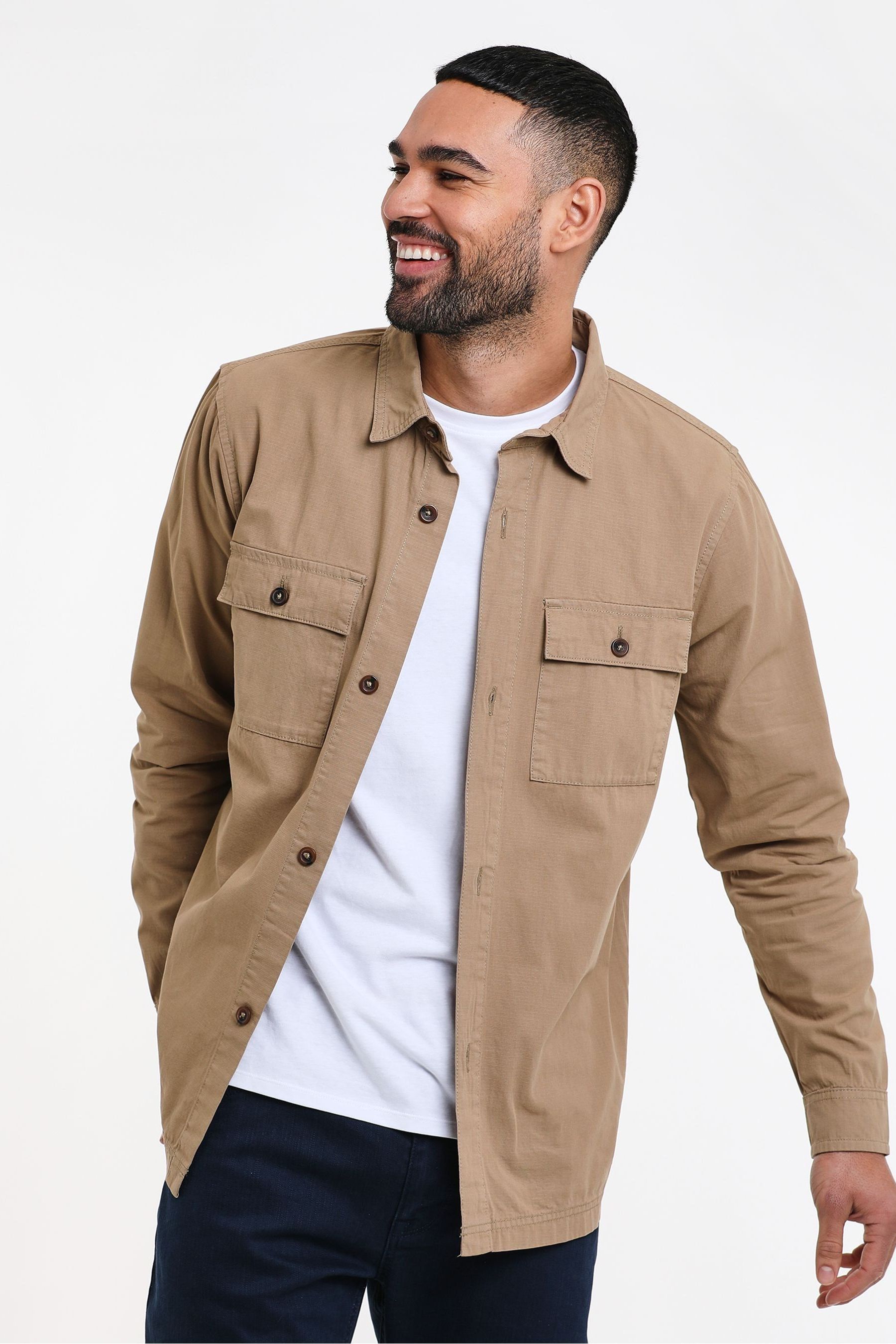 Buy Threadbare Stone Lightweight Shacket from the Next UK online shop