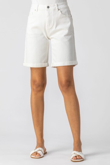 Buy Roman White Turned Hem Denim Shorts from the Next UK online shop