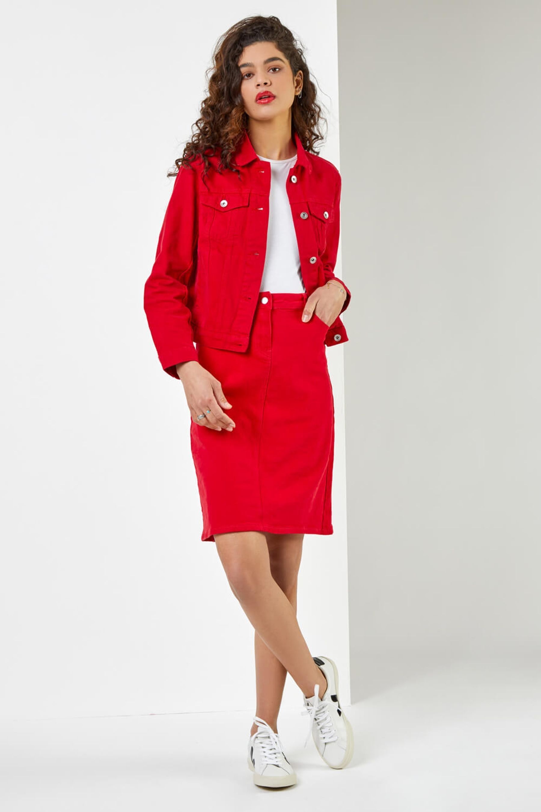 Buy Roman Red Denim Jacket from Next Ireland