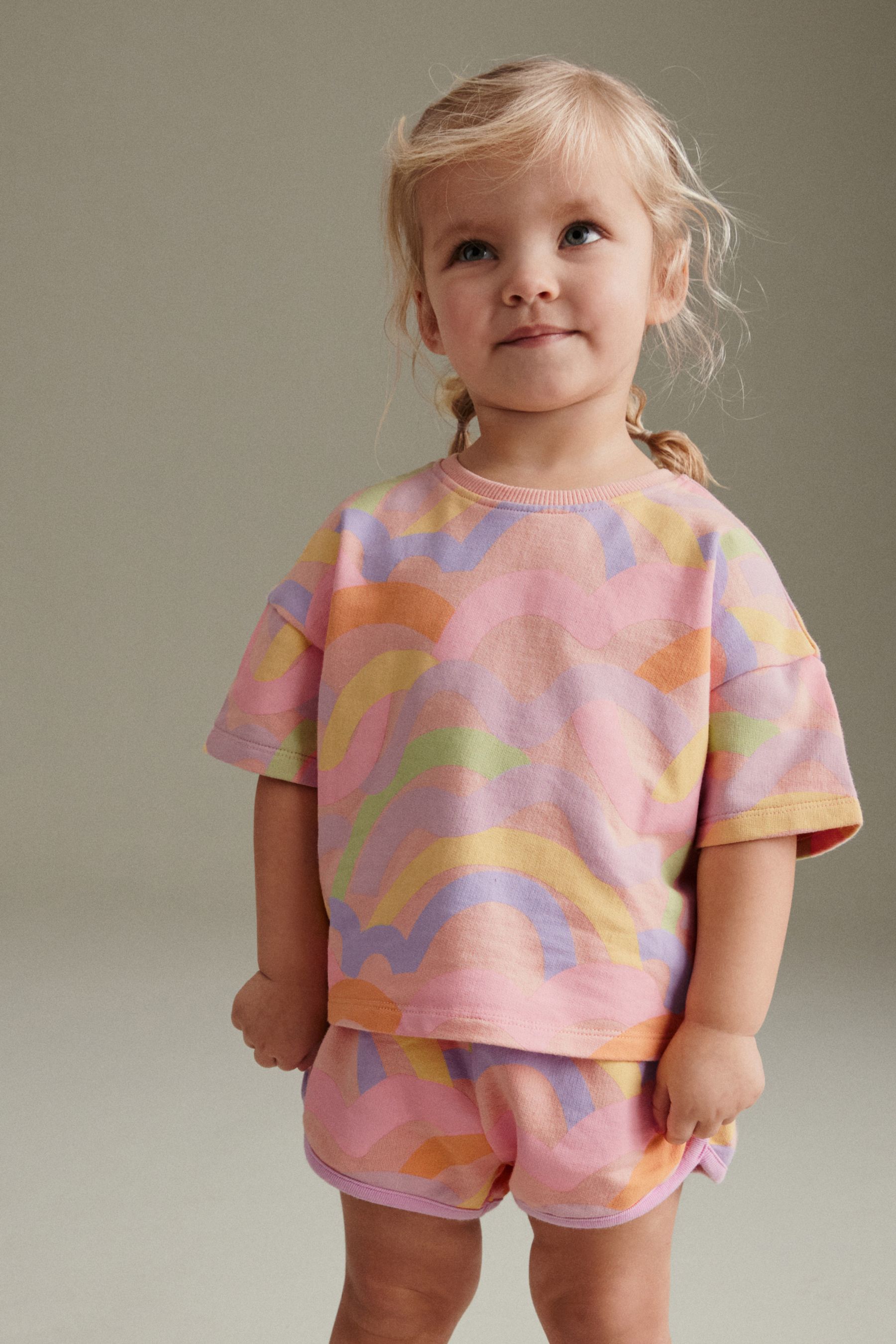 Buy Orange Rainbow Short Sleeve T-Shirt and Shorts Set (3mths-7yrs ...