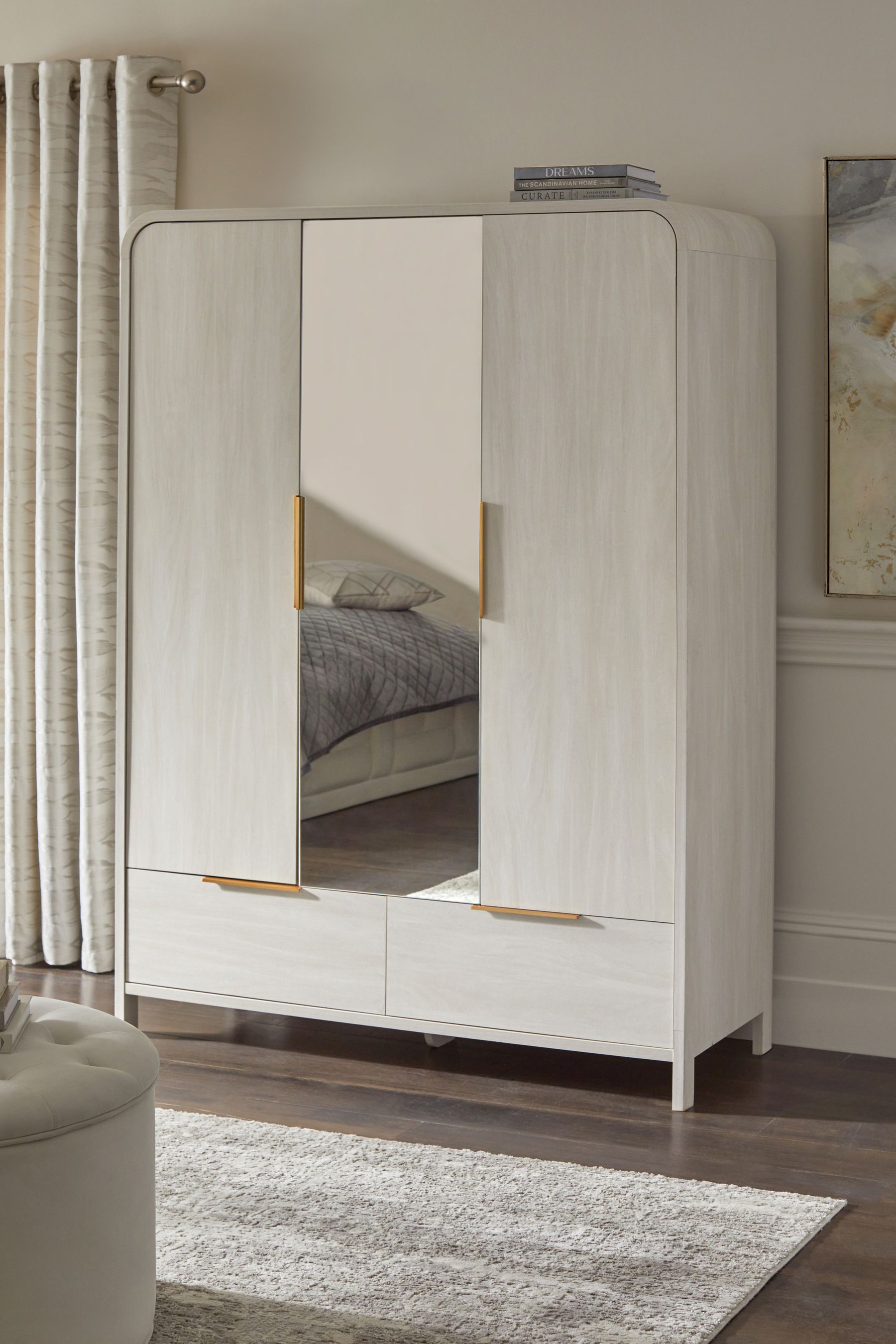 Buy Light Natural Mia Oak Effect Triple, 2 Drawers Wardrobe from the ...