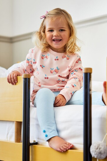 Buy JoJo Maman Bébé Coral Pink Peach & Cherry Print Jersey Sweatshirt ...