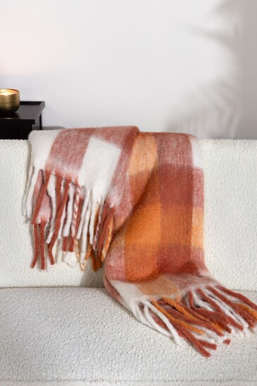 Buy Furn Orange Juno Check Throw from the Next UK online shop