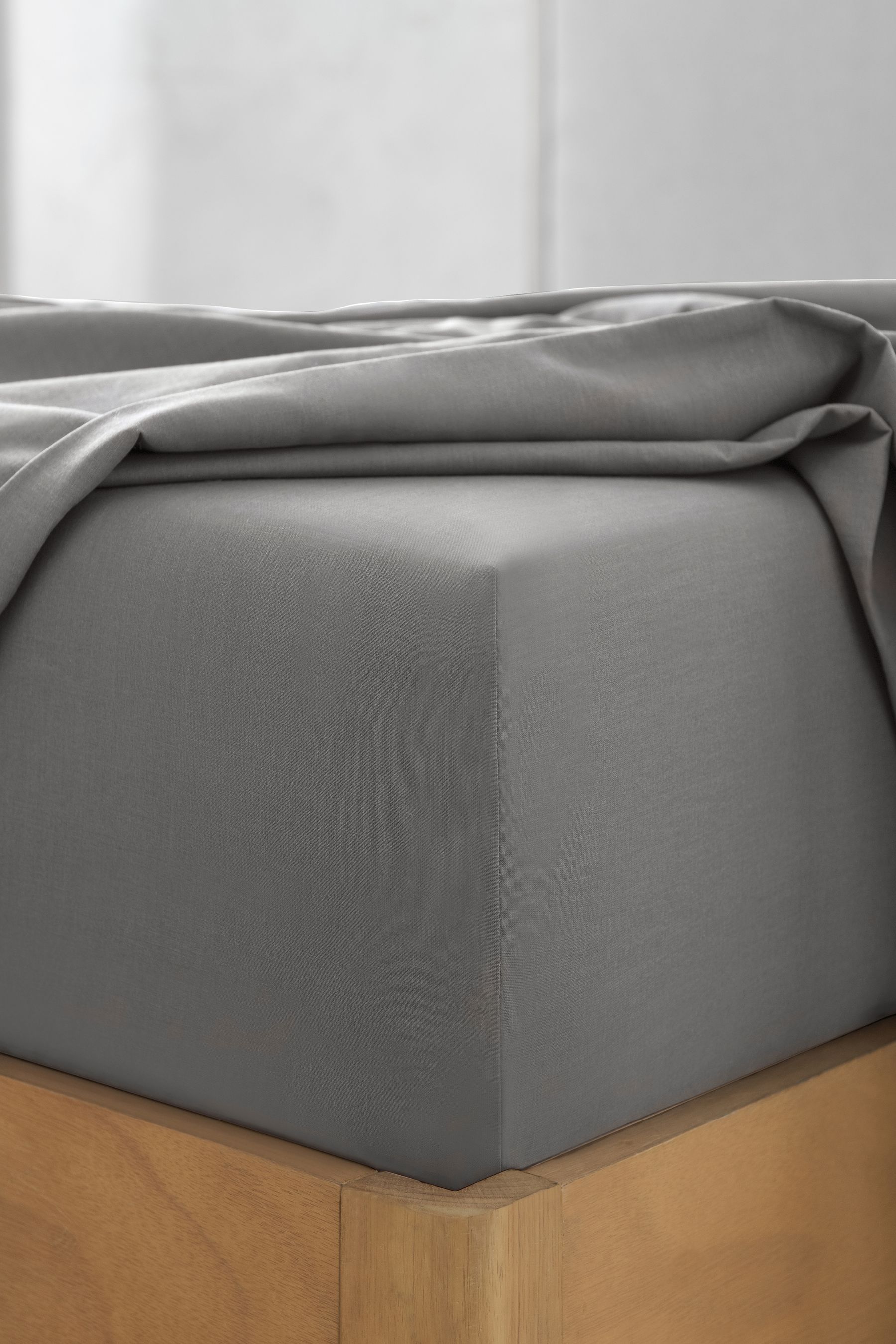 Buy Grey Pure 144 Thread Deep Fitted Count 100% Cotton Sheet from the ...