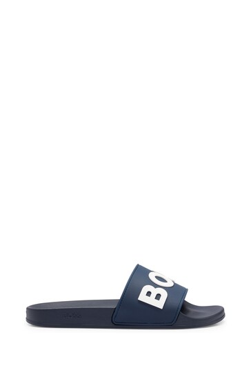 Buy BOSS Blue Kirk Rubber Sliders from the Next UK online shop