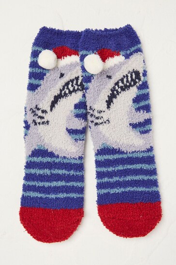 Buy FatFace Blue Shark Fluffy Socks from the Next UK online shop