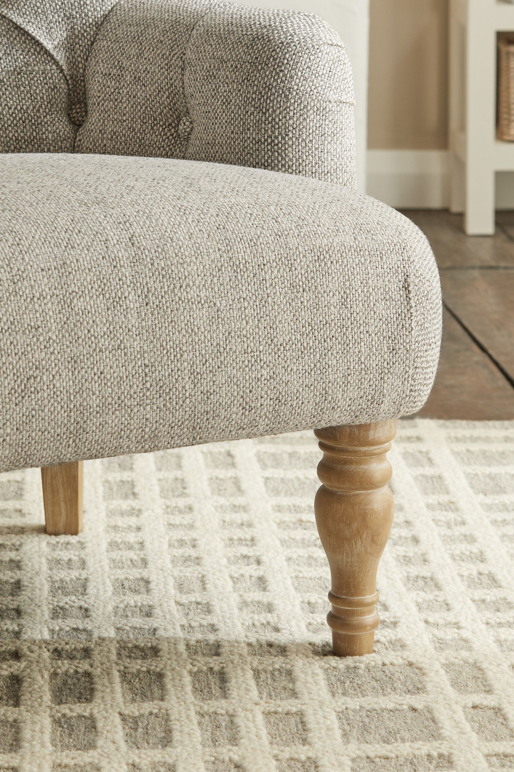 Buy Chunky Weave Dove Grey Collection Luxe Wolton Highback Accent Chair ...