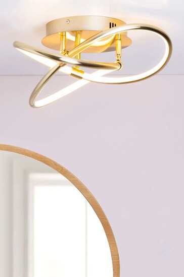 Buy BHS Brass Eero LED Knotted Flush Ceiling Light from the Next UK ...