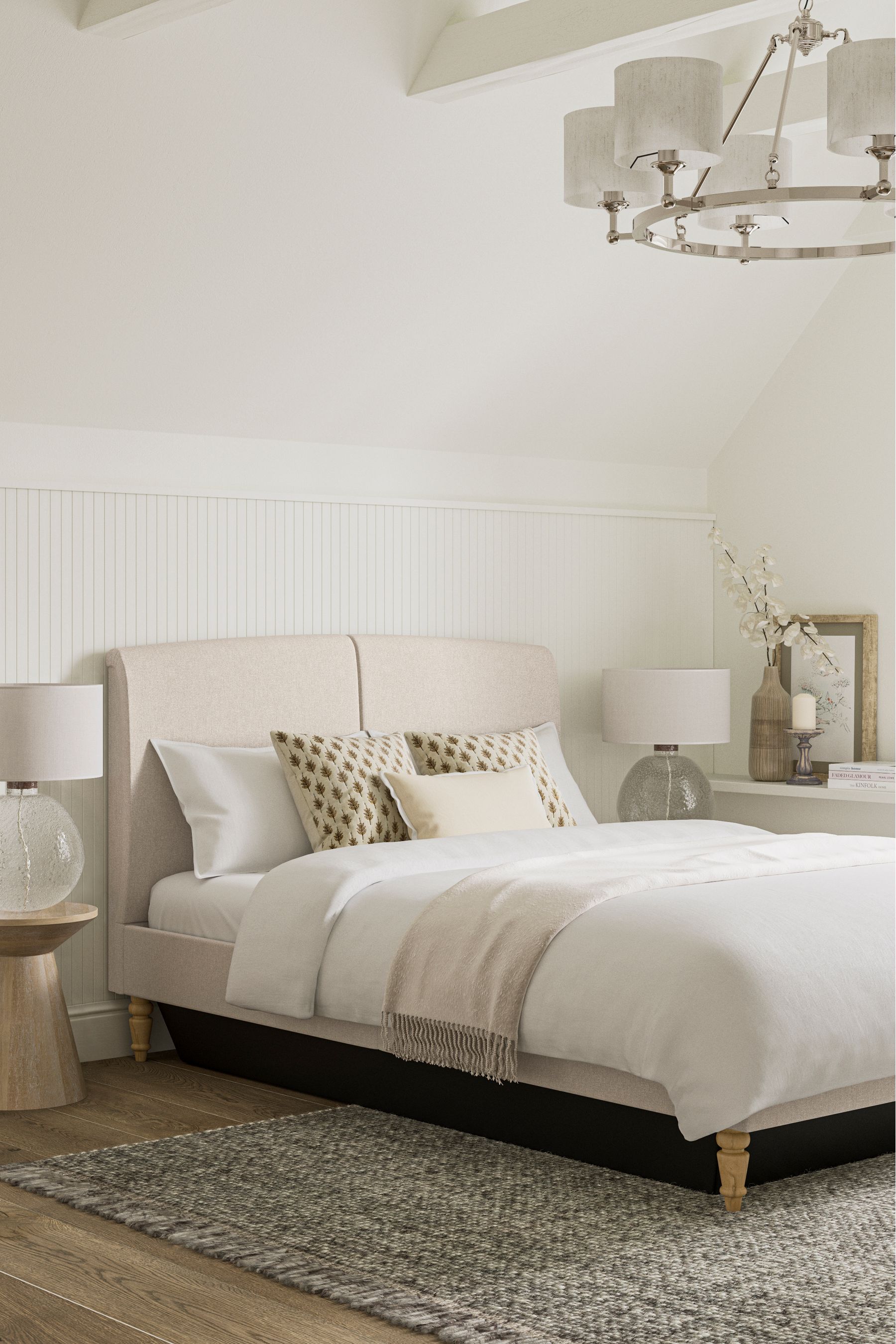 Buy Tweedy Plain Light Natural Hove Upholstered Ottoman Storage Bed ...