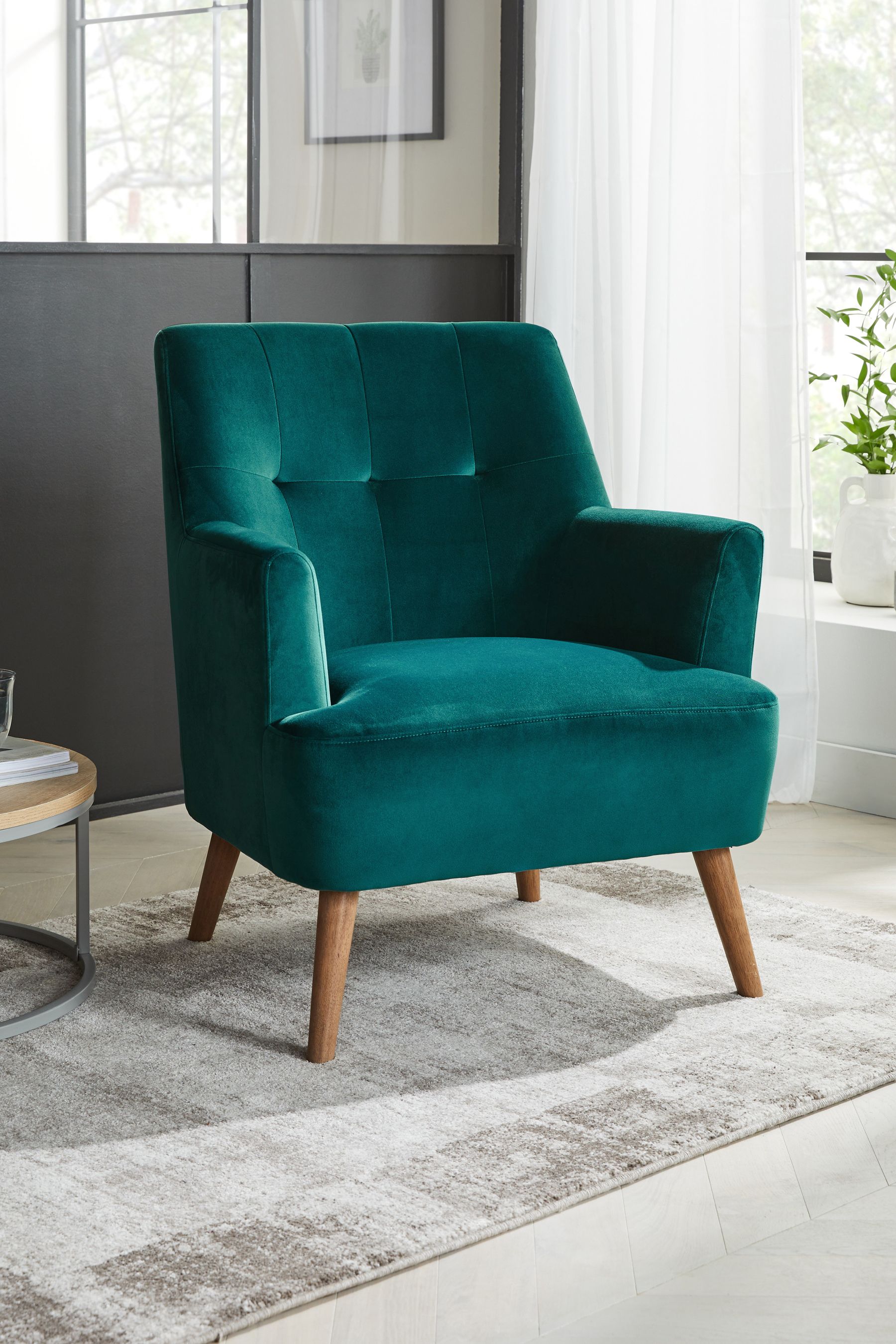 Buy Soft Velvet Juniper Teal Carter Armchair from the Next UK online shop