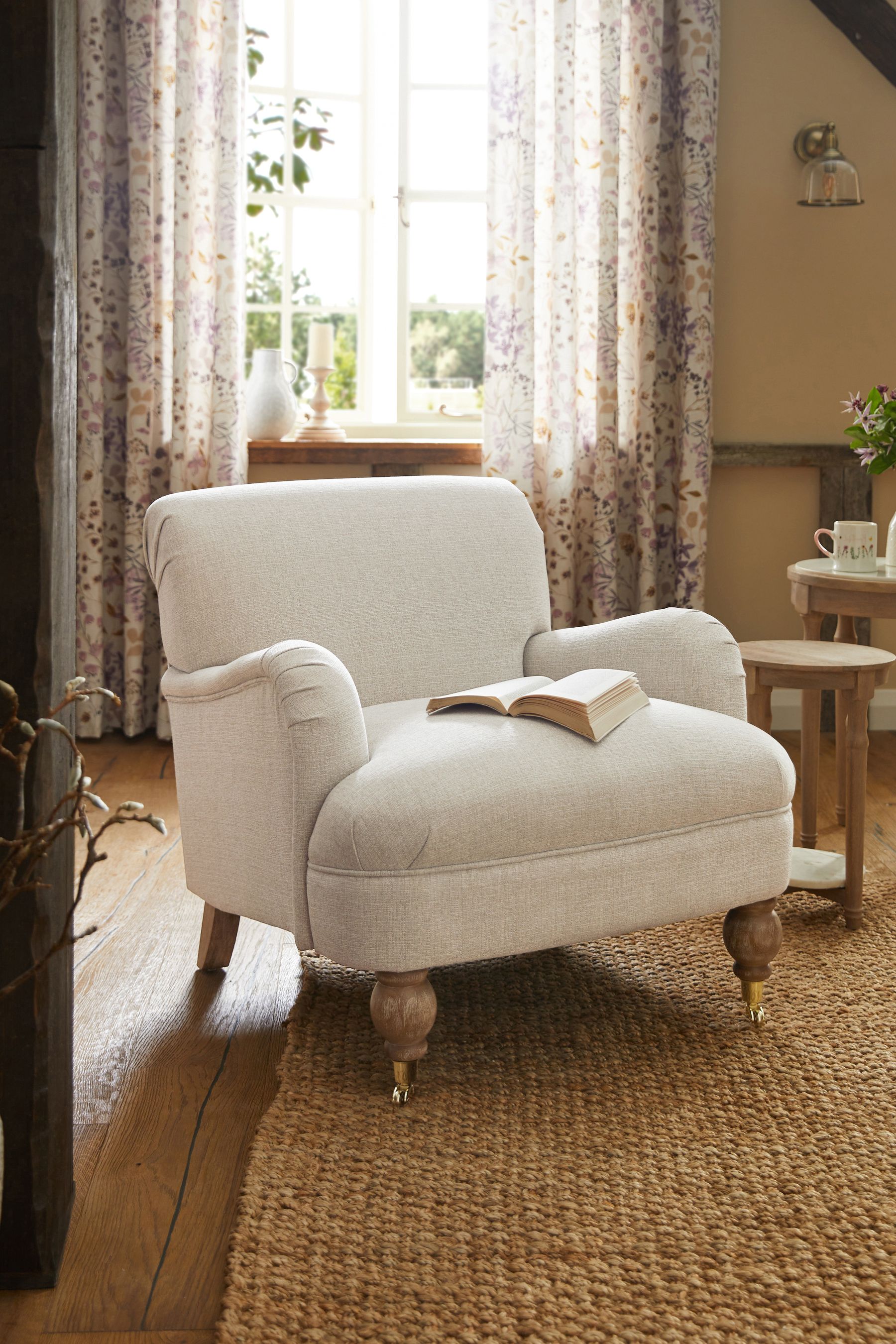 Buy Tweedy Plain Light Natural Lilly Accent Chair from the Next UK ...