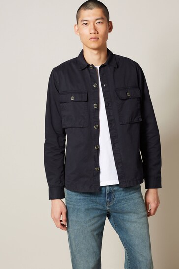 Buy Navy Blue Twin Pocket Shacket from the Next UK online shop