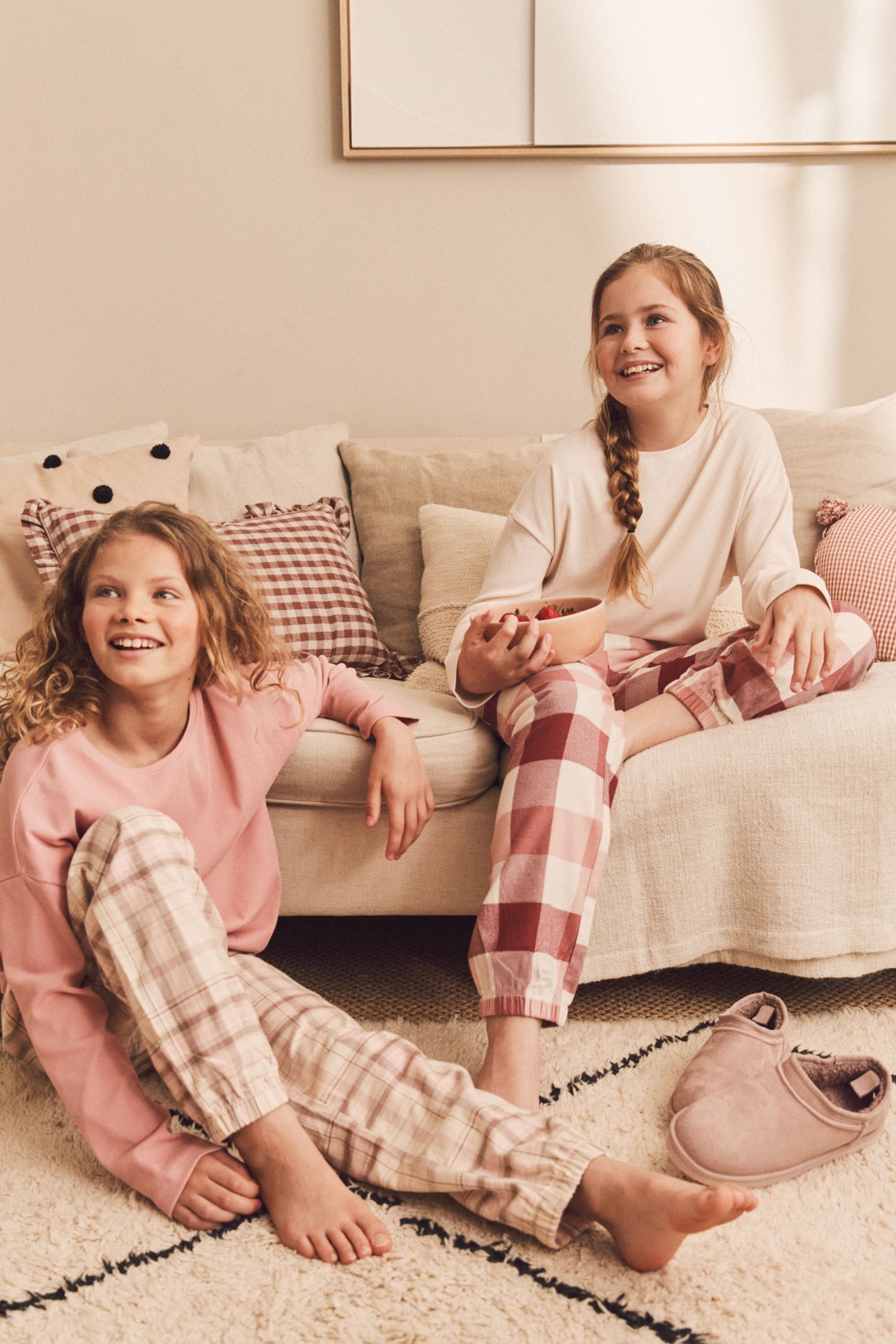 Buy Pink/Cream Woven Check Pyjamas 2 Packs (3-16yrs) from the Next UK ...