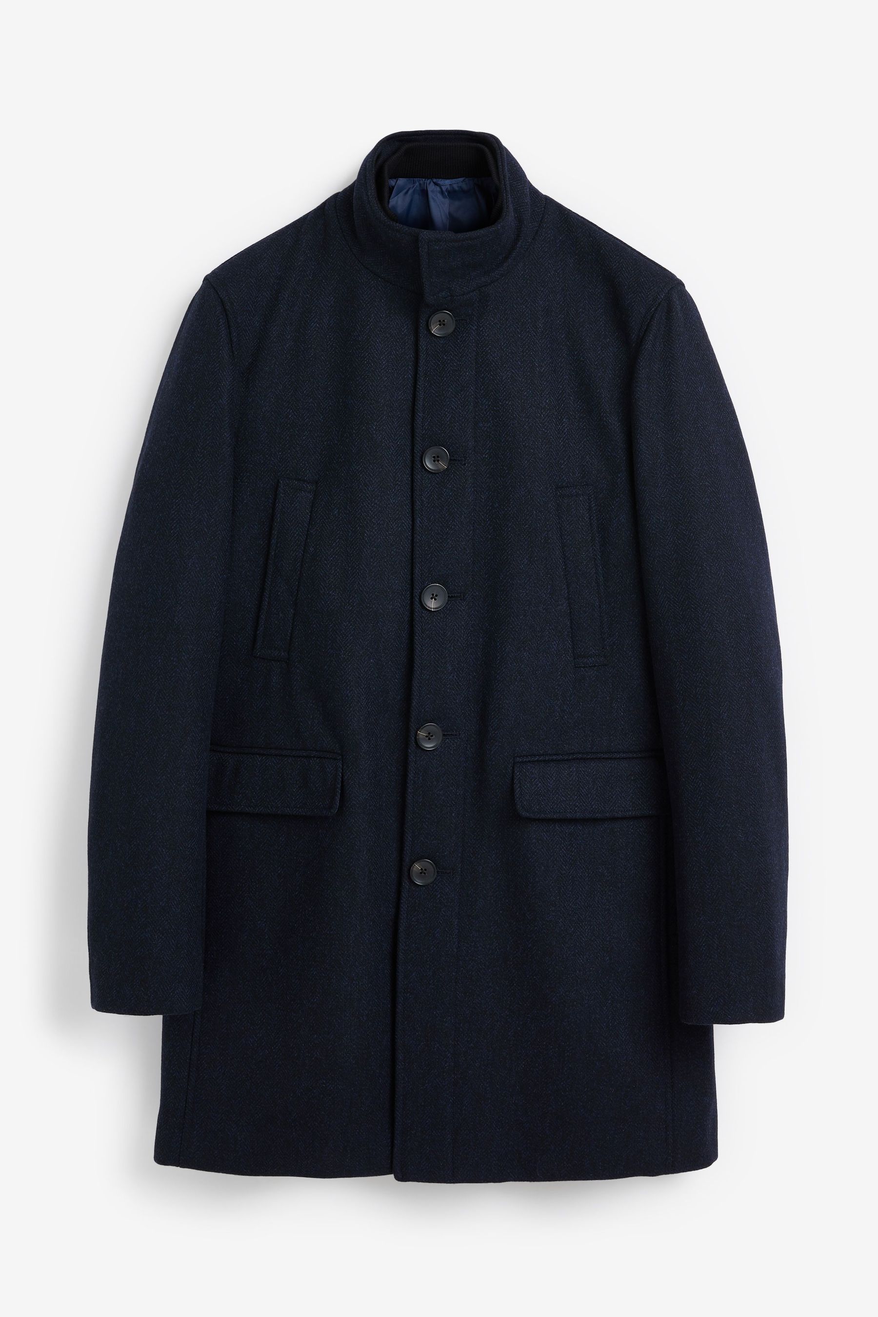 Buy Navy Funnel Neck Coat from the Next UK online shop