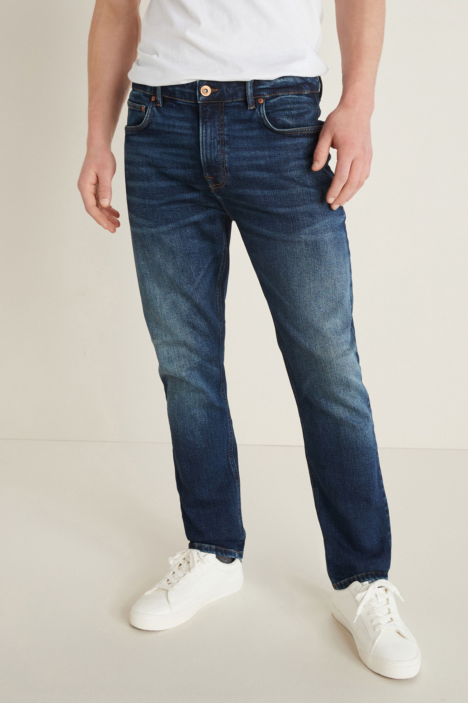 Buy Blue Next Essential Stretch Slim Fit Jeans from the Next UK online shop