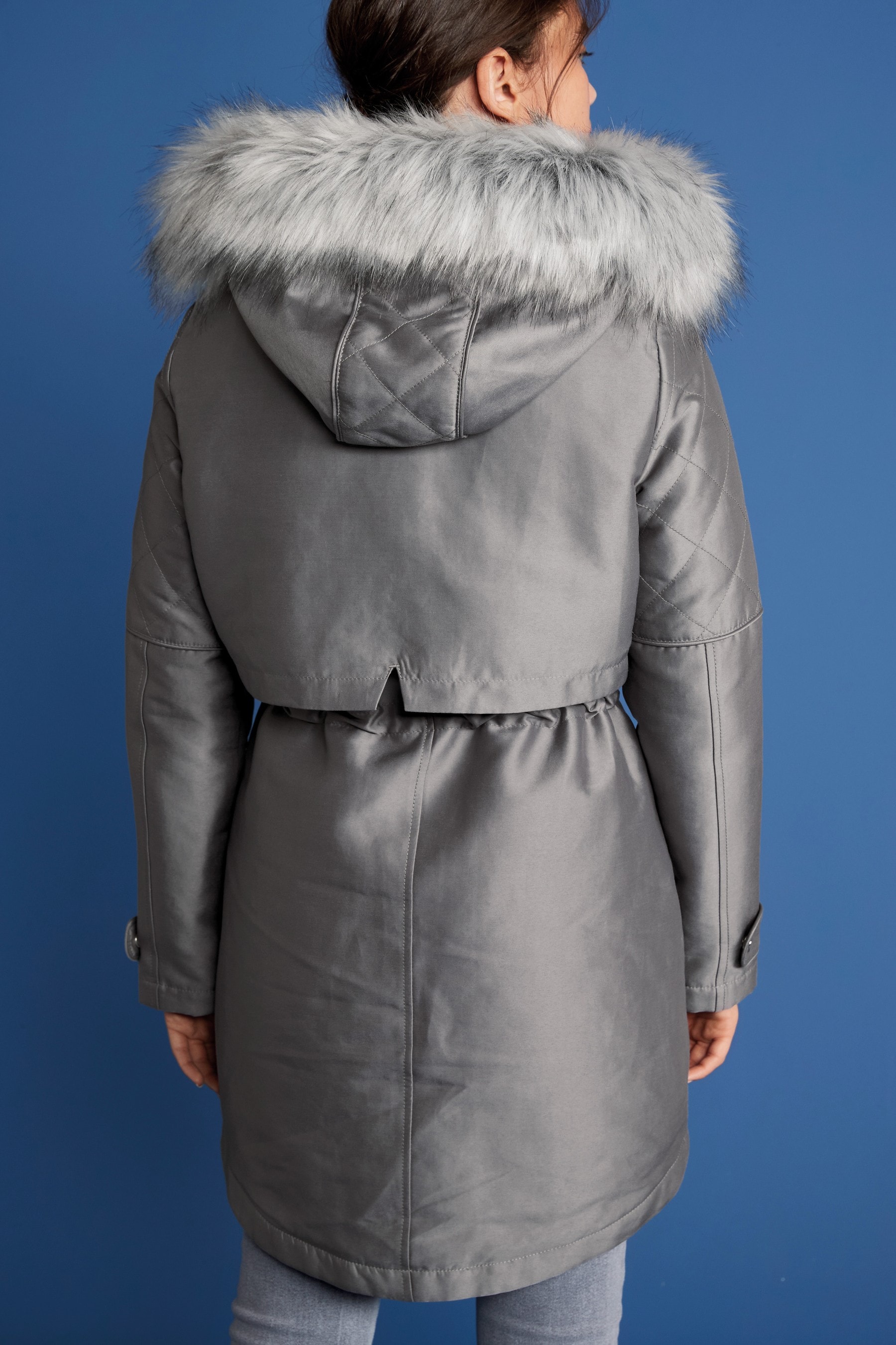 Buy Grey Faux Fur Hooded Parka from the Next UK online shop