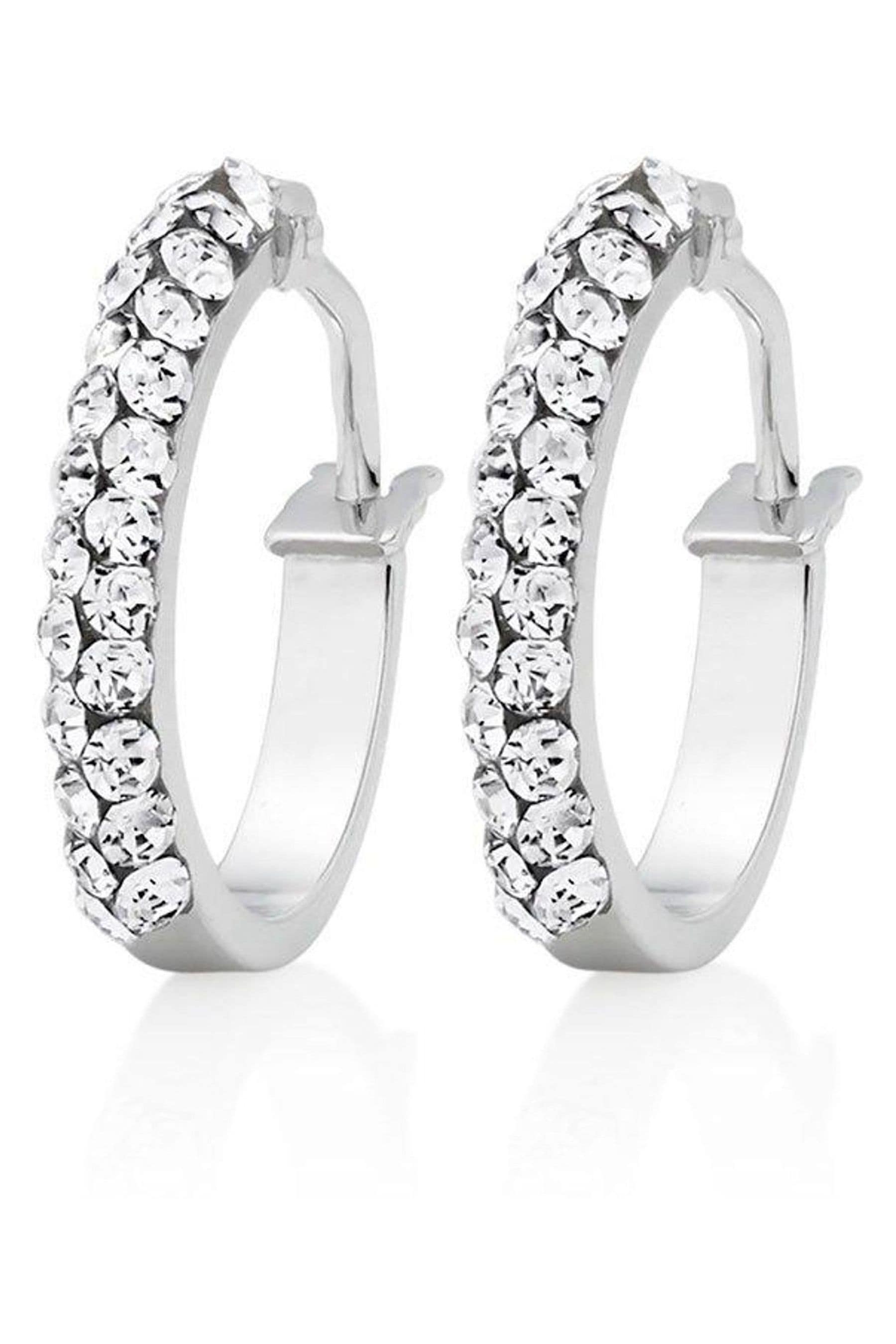 Buy Beaverbrooks 9ct Gold Crystal Hoop Earrings from the Next UK online ...