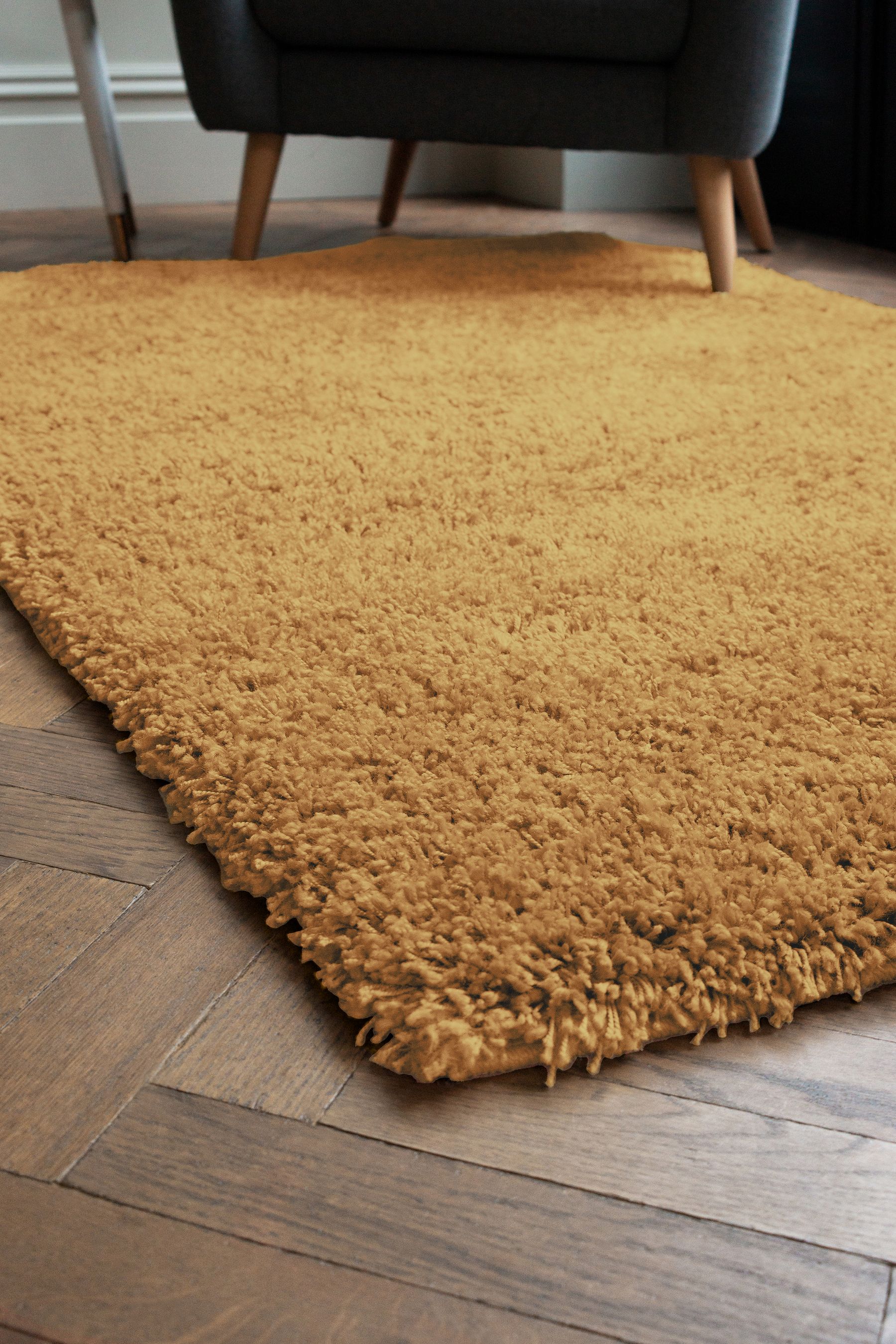 Buy Ochre Yellow Premium Cosy Shaggy Rug from the Next UK online shop