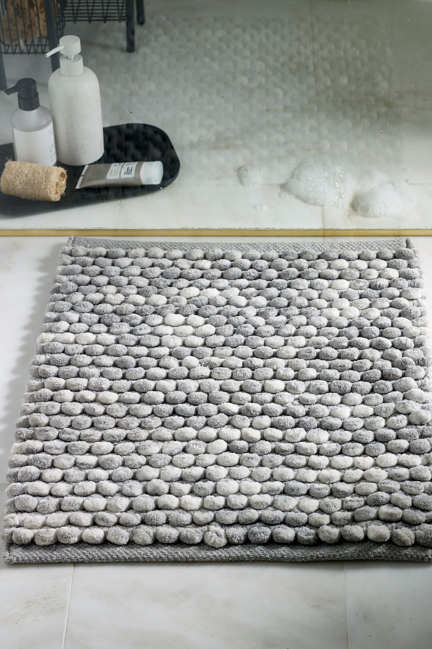 Buy Grey Marl Giant Bobble Shower Mat from Next Australia